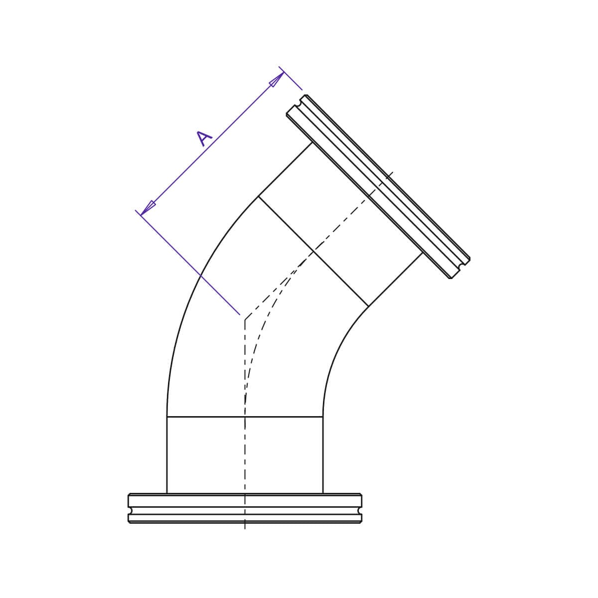 ISO 45° Radius Elbows with Tangents